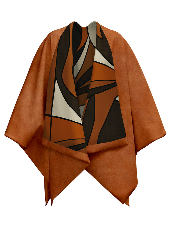 Amy Reversible Poncho - Chiado Rust