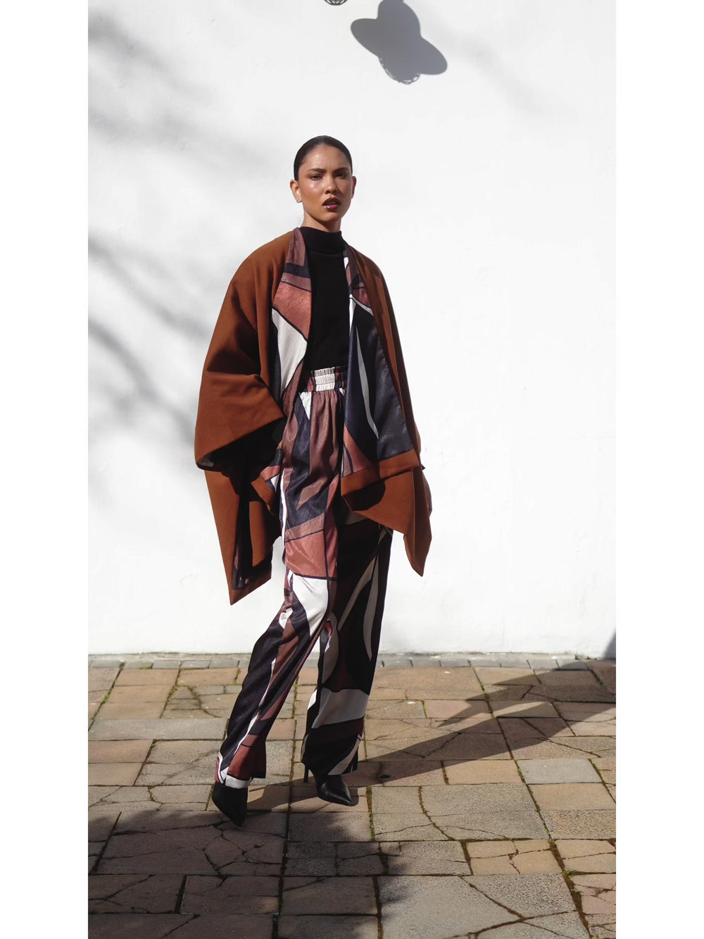 Amy Reversible Poncho - Chiado Rust