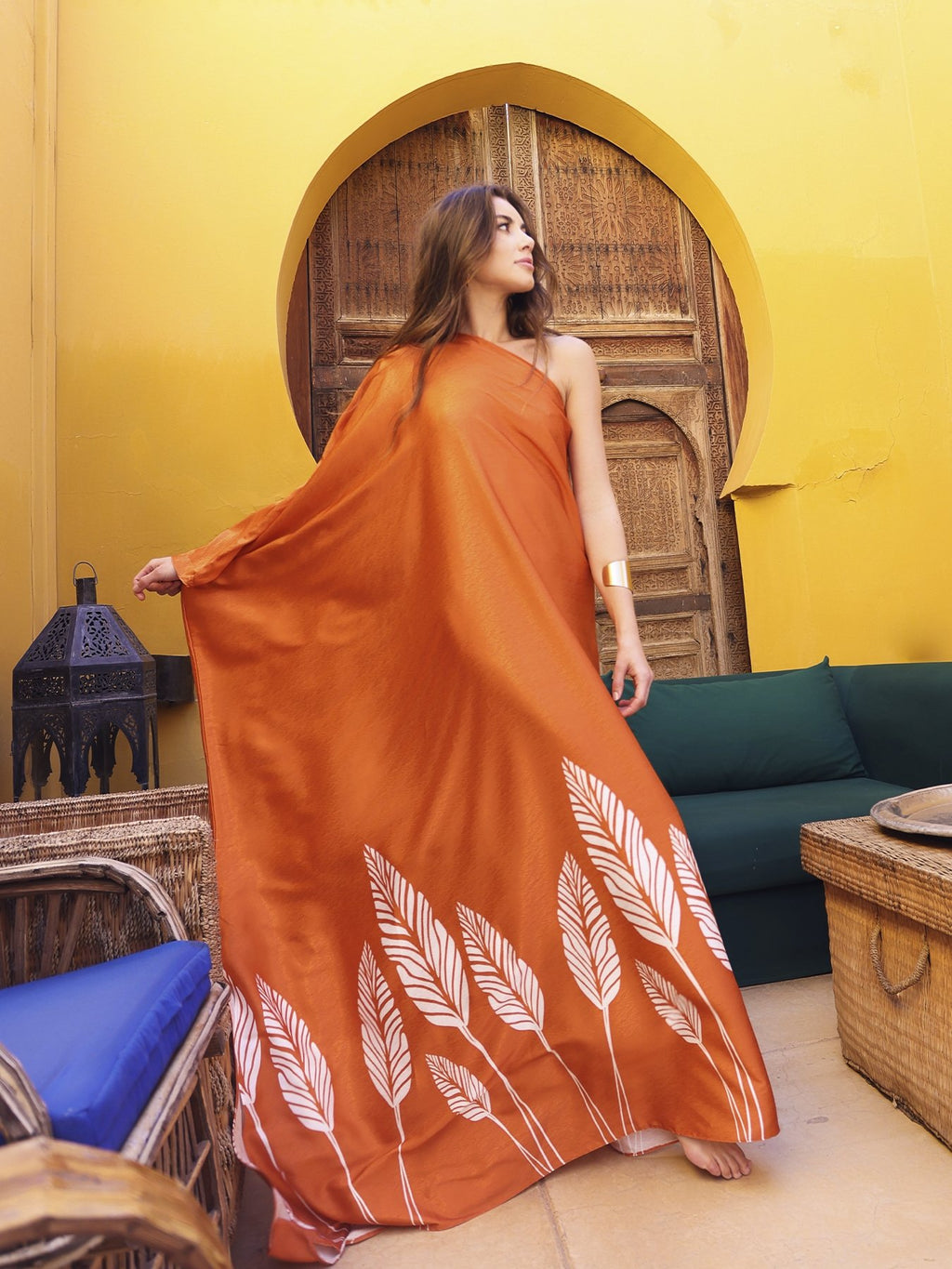Satu Dress Palms Orange Diarrablu Satu Dress Palms Orange Diarrablu