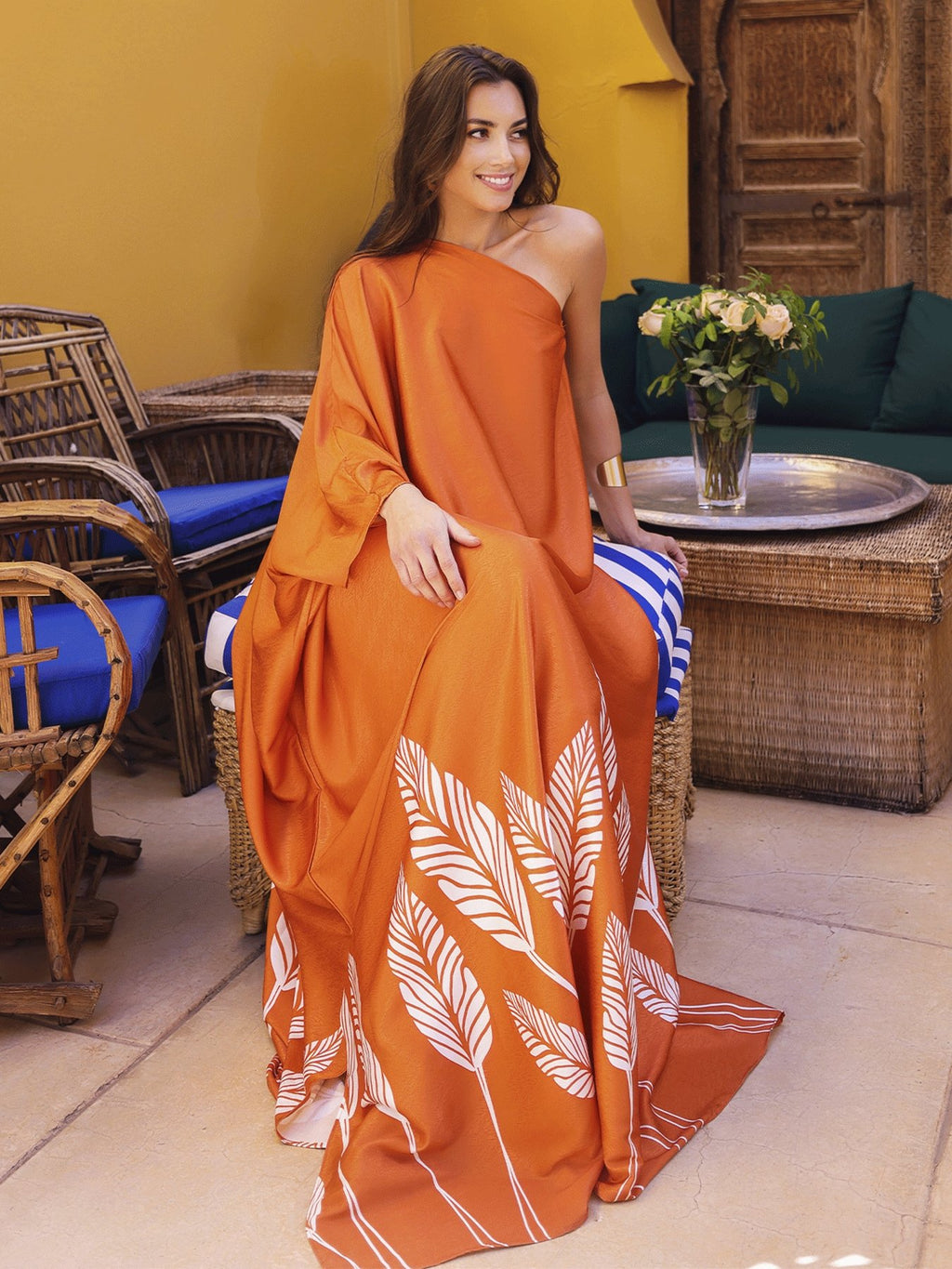 Satu Dress Palms Orange Diarrablu Satu Dress Palms Orange Diarrablu
